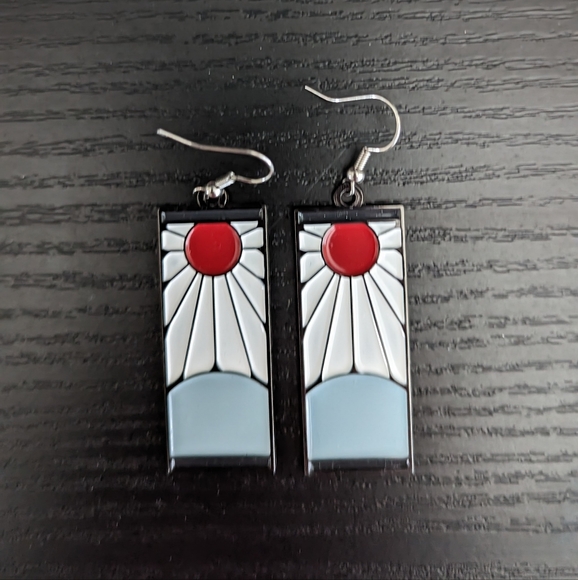 Demon Slayer | Jewelry | Demon Slayer Kimetsu No Yaiba Tanjiro Hanafuda Earrings | Poshmark